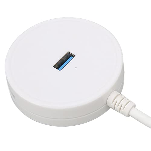 USB 3.0 Hub, 4 Port Hub 5Gbps Transmission White Plug and Play for Windows for OS X for Linux