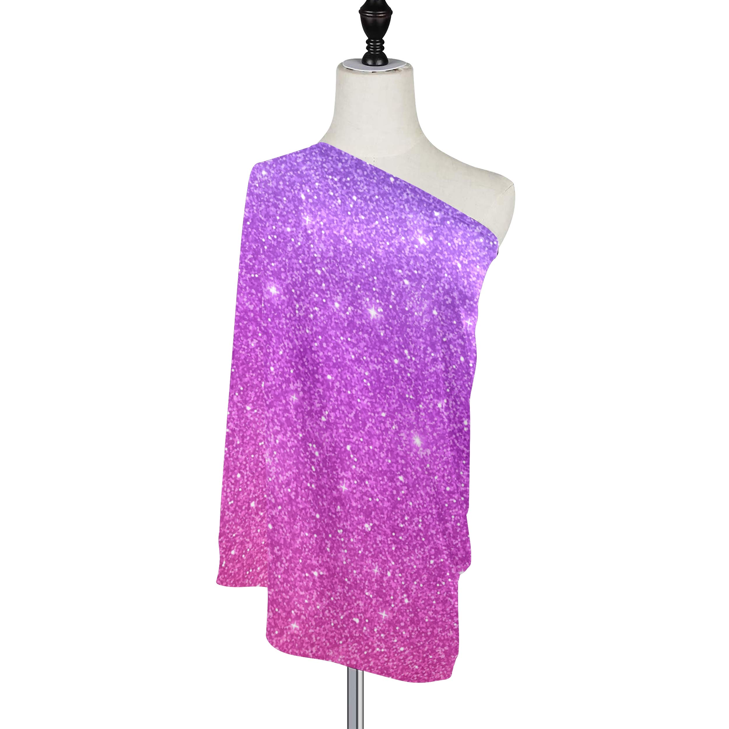 Nursing Cover Breastfeeding Scarf Glitter Purple Pink - Baby Car Seat Covers, Stroller Cover, Carseat Canopy (801m)