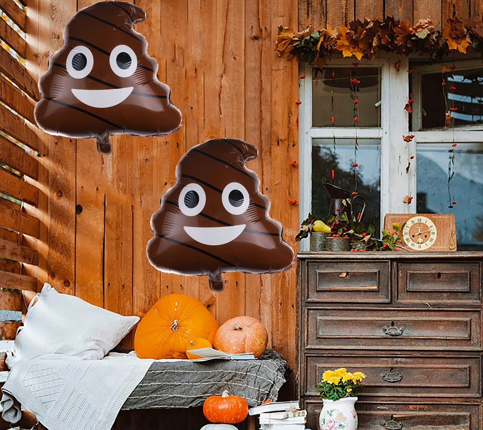 Party Foil Balloons Poop Balloons for Halloween Party Boys Toy Joke Theme Party 6Pack