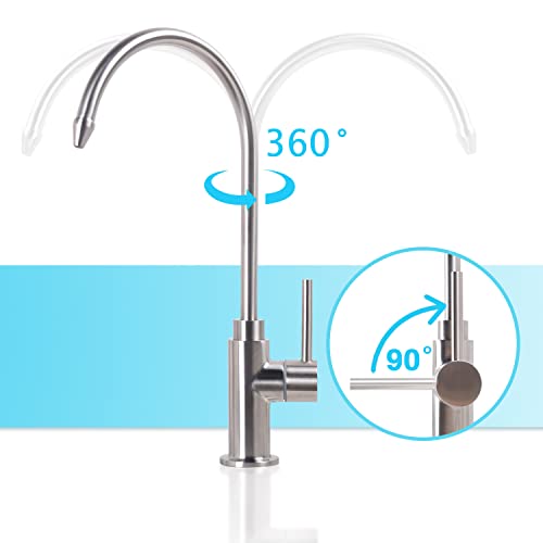 W AWESTEEL Kitchen Bar Sink Filtered Drinking Water Faucet Tap Non-air Gap Reverse Osmosis Brushed Stainless Steel