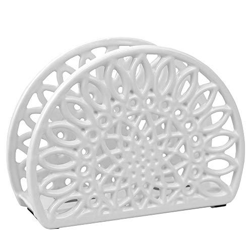 Sunflower Design Cast Iron Napkin Holder, By Home Basics (Black) / Napkin Holders For Kitchen/Table Napkin Holder With Non-Skid Feet/Doubles As Storage For Small Papers