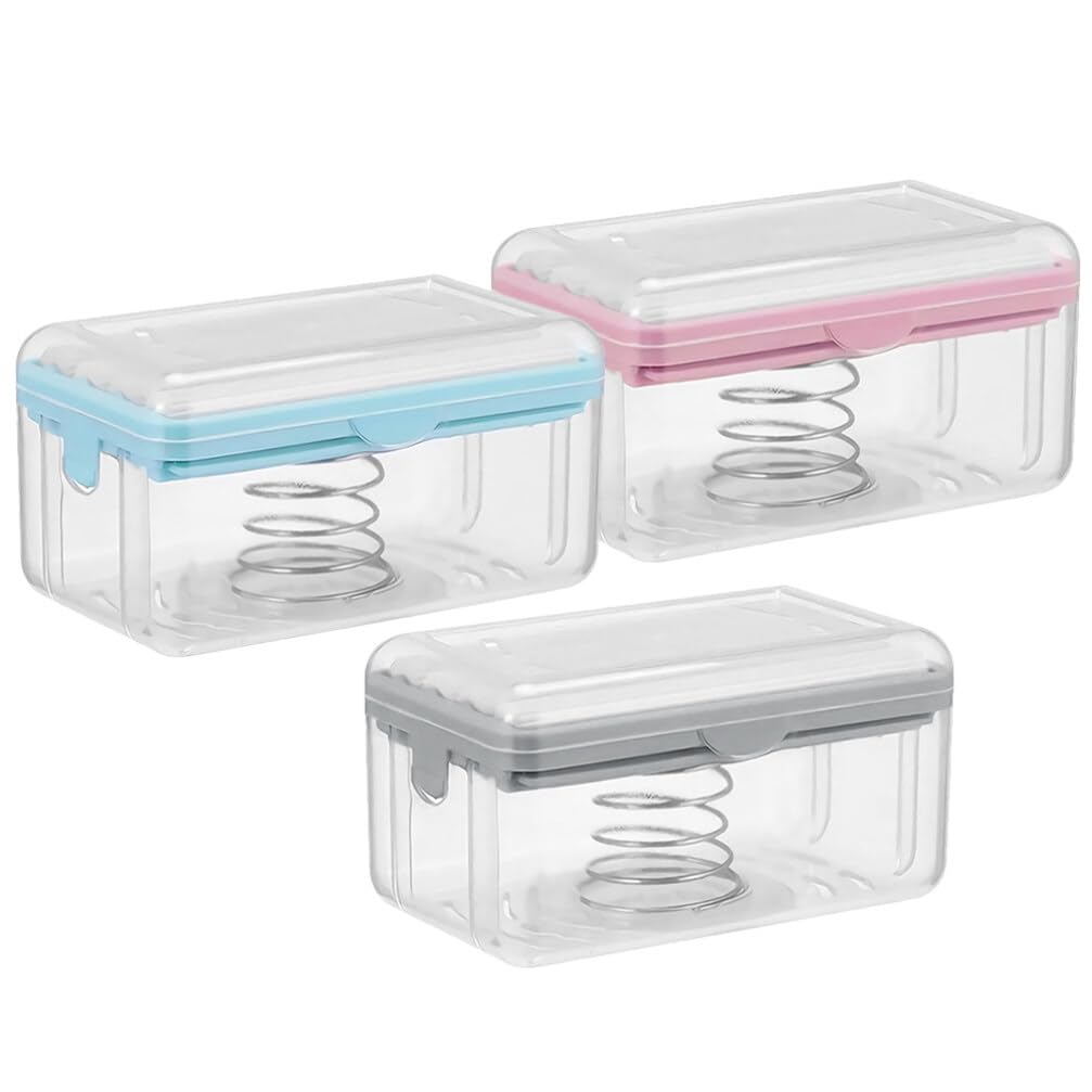 ONDIAN Soap Dish 3Pcs Soap Dish with Drain Multifunctional Soap Dish Soap Cleaning Storage Foaming Box Draining Soap Holder for Home Bathroom Countertop