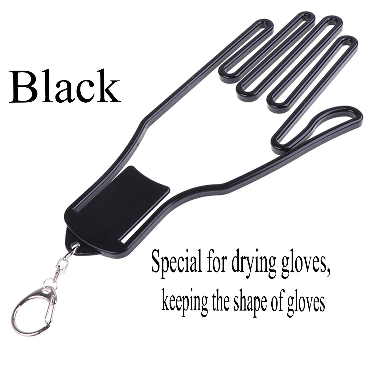 Pro Bamboo Kitchen Golf Glove Rack Black Plastic Golf Glove Dryer/Hanger/Stretcher with Stainless Steel Hook for Drying Gloves, Keep The Shape of Gloves