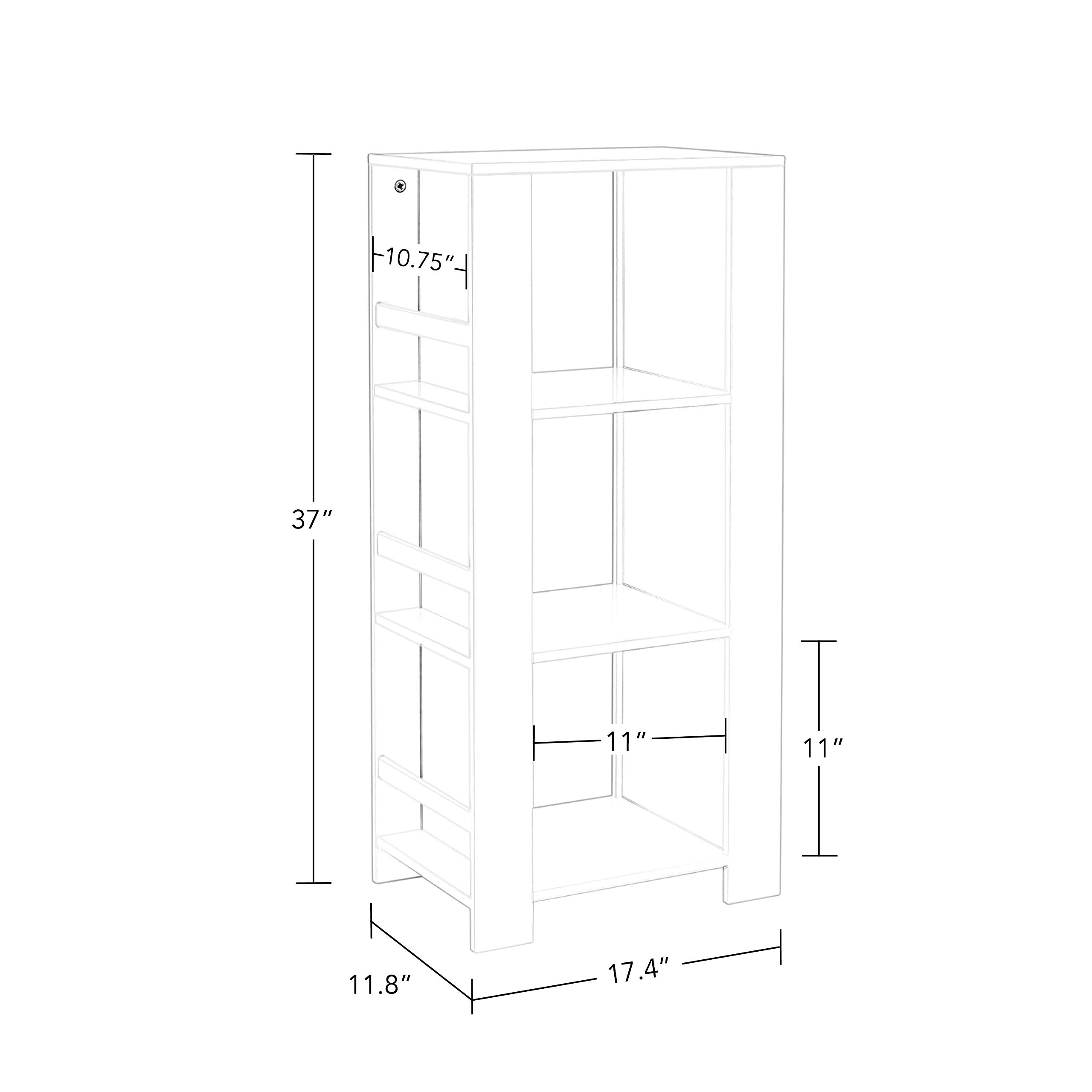 RiverRidge Home RiverRidge Storage Tower, White with Coral Bins