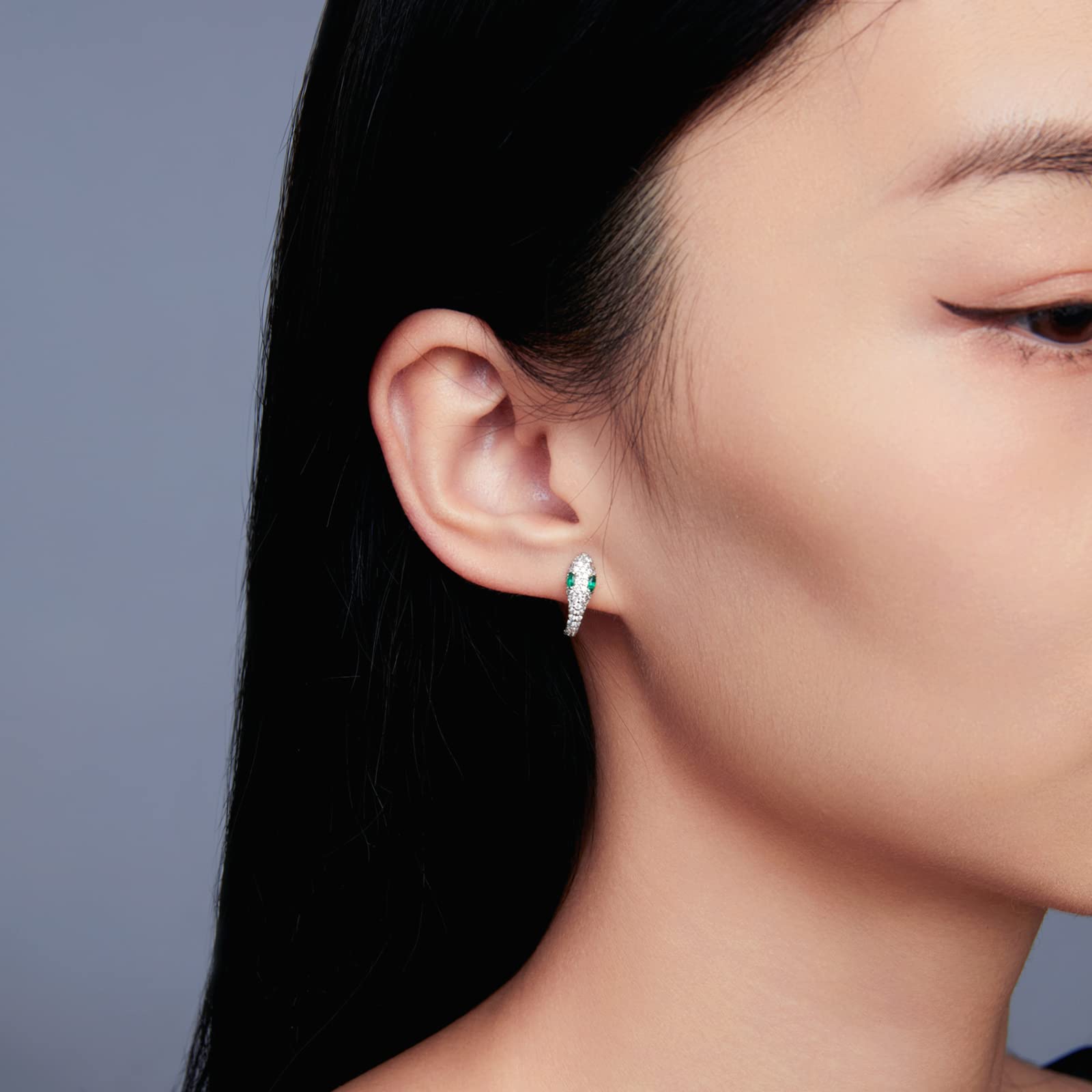 Snake Earrings,Hyperallergic Snake Earrings for Women,Dainty Huggie Hoop Earrings,Cool Silver Snake Earrings,Cute Snake Dangle Earrings for Women Gift Ma réponse