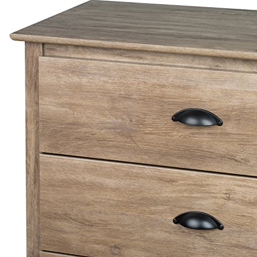 Prepac Full/Queen Headboard,Drifted Gray & Salt Spring 5-Drawer Chest, Drifted Gray