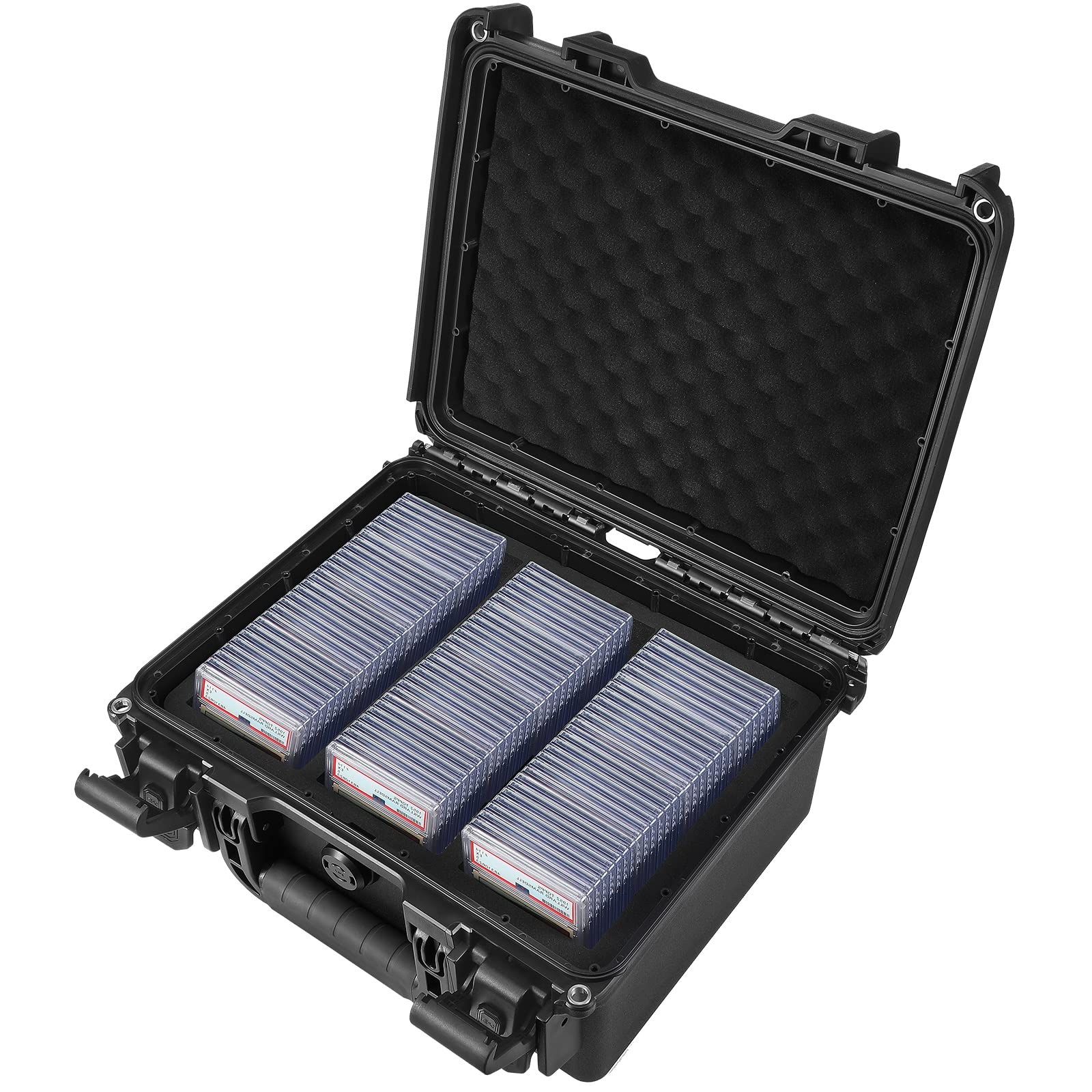 SIBONIC Waterproof Graded Card Case Compatible with 102 Card Slabs, BGS PSA SGC FGS Graded Sports Trading Cards, Graded Slab Card Storage Box…