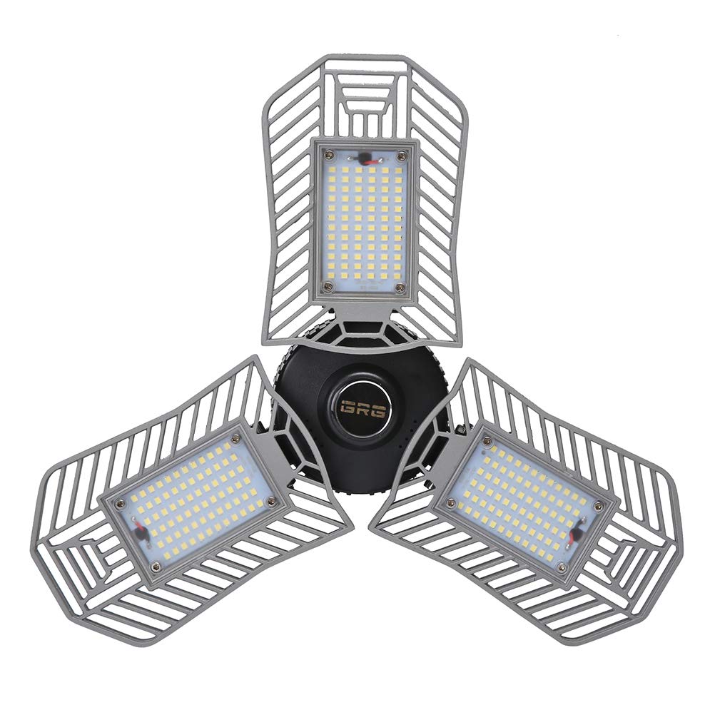 Mopzlink Garage Lights, 80W 8000 Lumens LED Garage Light, Deformable Garage Ceiling Lighting, High Brightness Shop Light for Garage, Basement, Workshop, LED High Bay Light Bulb.