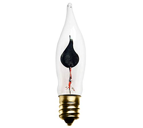MaoTopCom 12 Pack Flicker Flame Light Bulbs, Crystal Clear, E12 Candelabra Base Replacement Bulbs for Electric Window Candles, Indoor/Outdoor String Lights, 3 Watt, 110 Volts