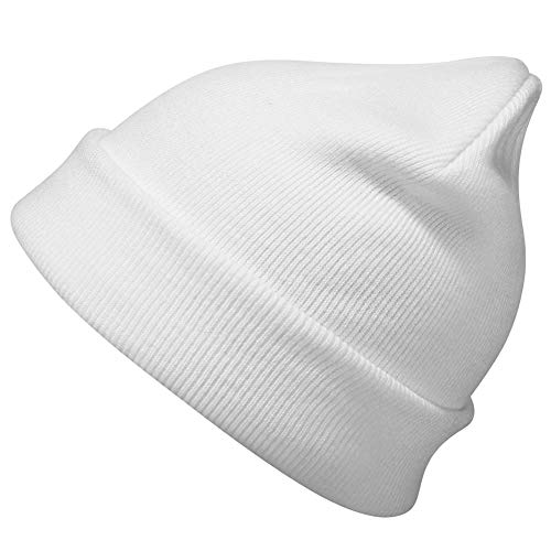 Paladoo Slouchy Winter Hats Knitted Beanie Caps Soft Warm Ski Hat (2pack White/red)