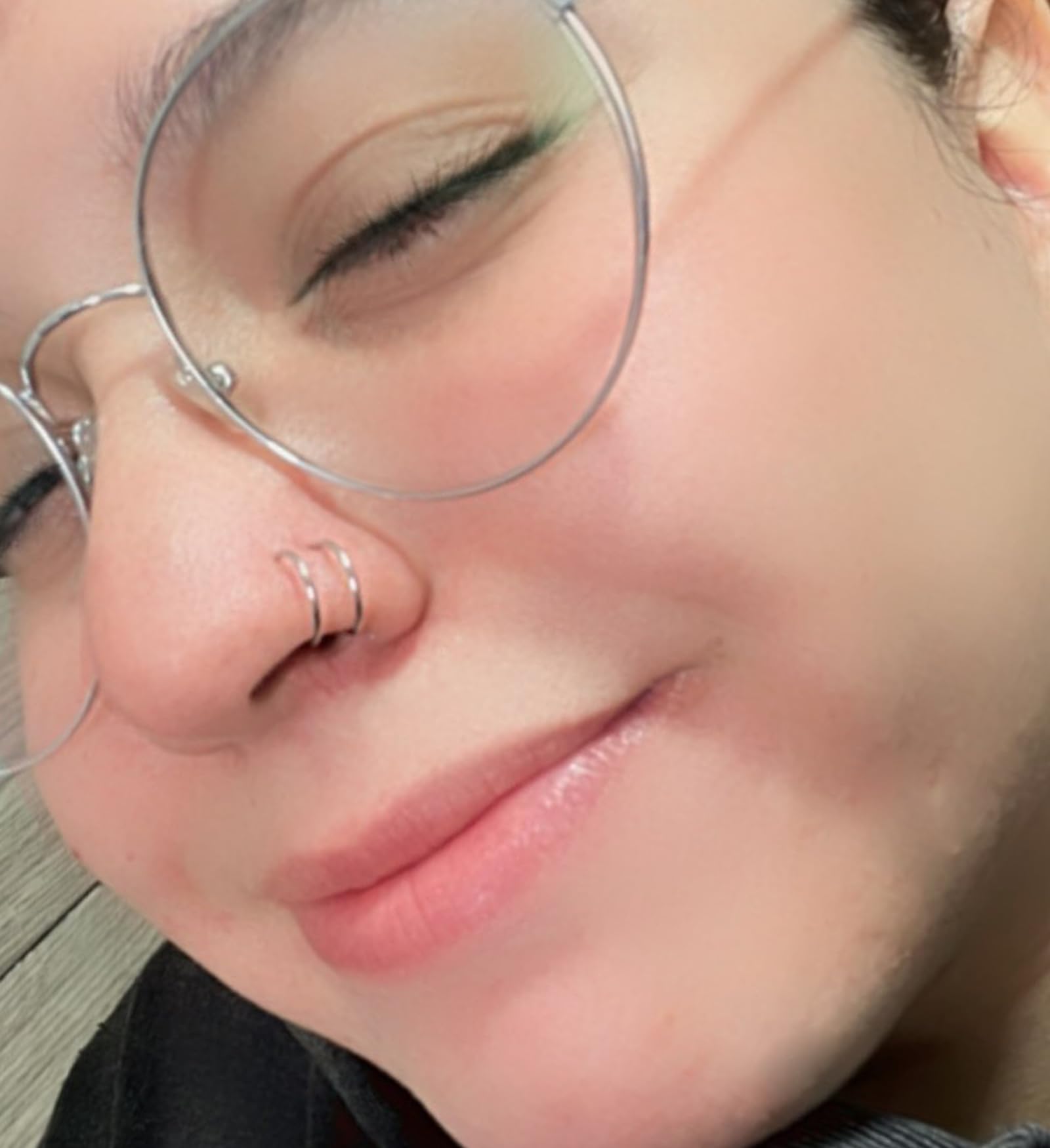 MODRSA 22g Nose Rings Hoop L-Shaped Nose Rings Studs Screw Stainless Steel CZ Top 18pcs Nose Piercing set
