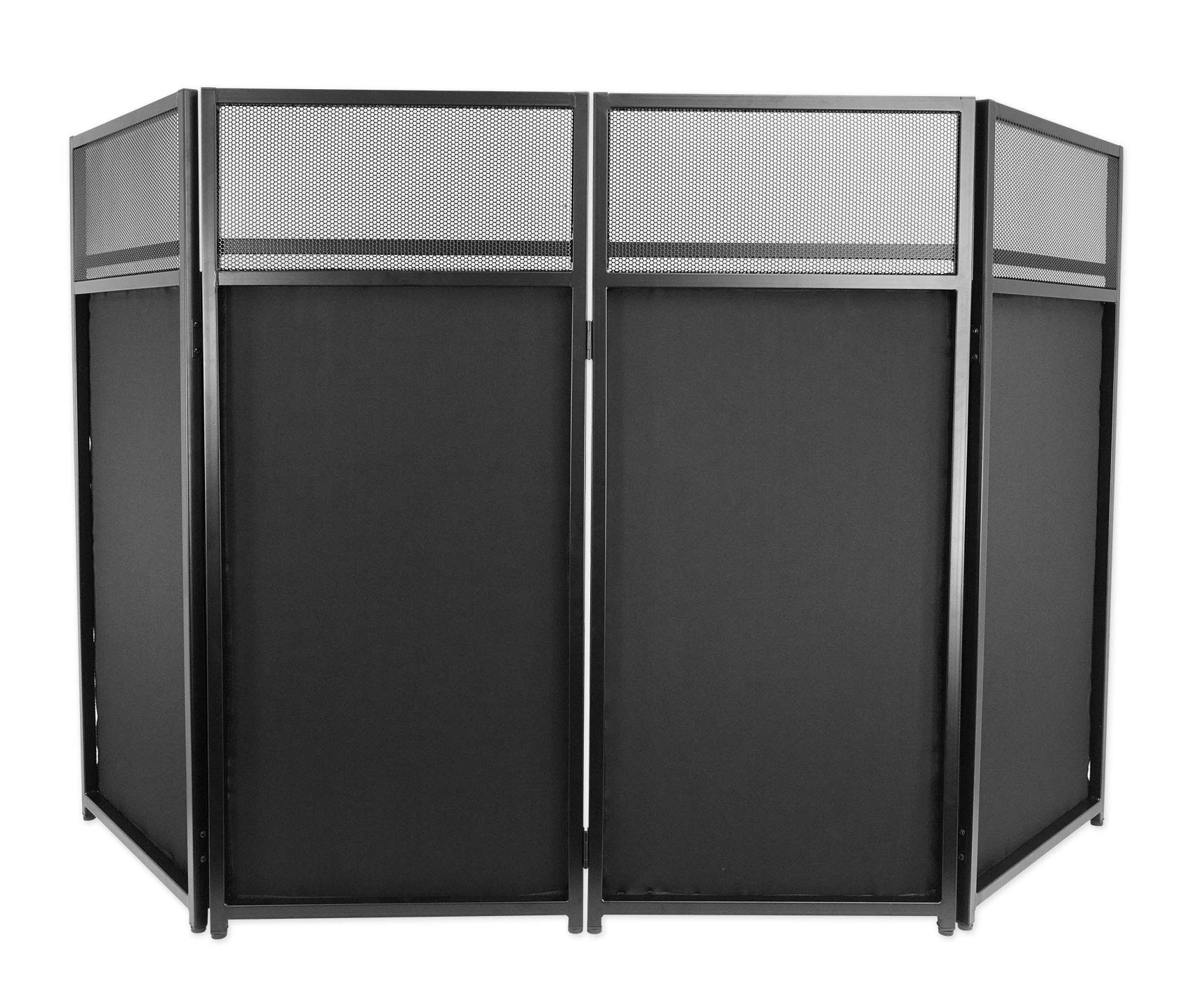 Rockville ROCKBOOTH XL DJ Event Booth Facade w/Built in 24” x 48” Table + Travel Bag + Scrims