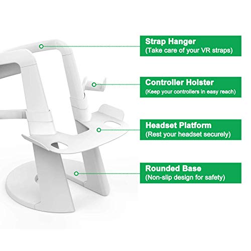 NexiGo VR Stand with Controller Holder, VR Headset Display Stand and Controller Mount Station for Oculus Quest 1/2, Oculus Rift S, Oculus Rift, White