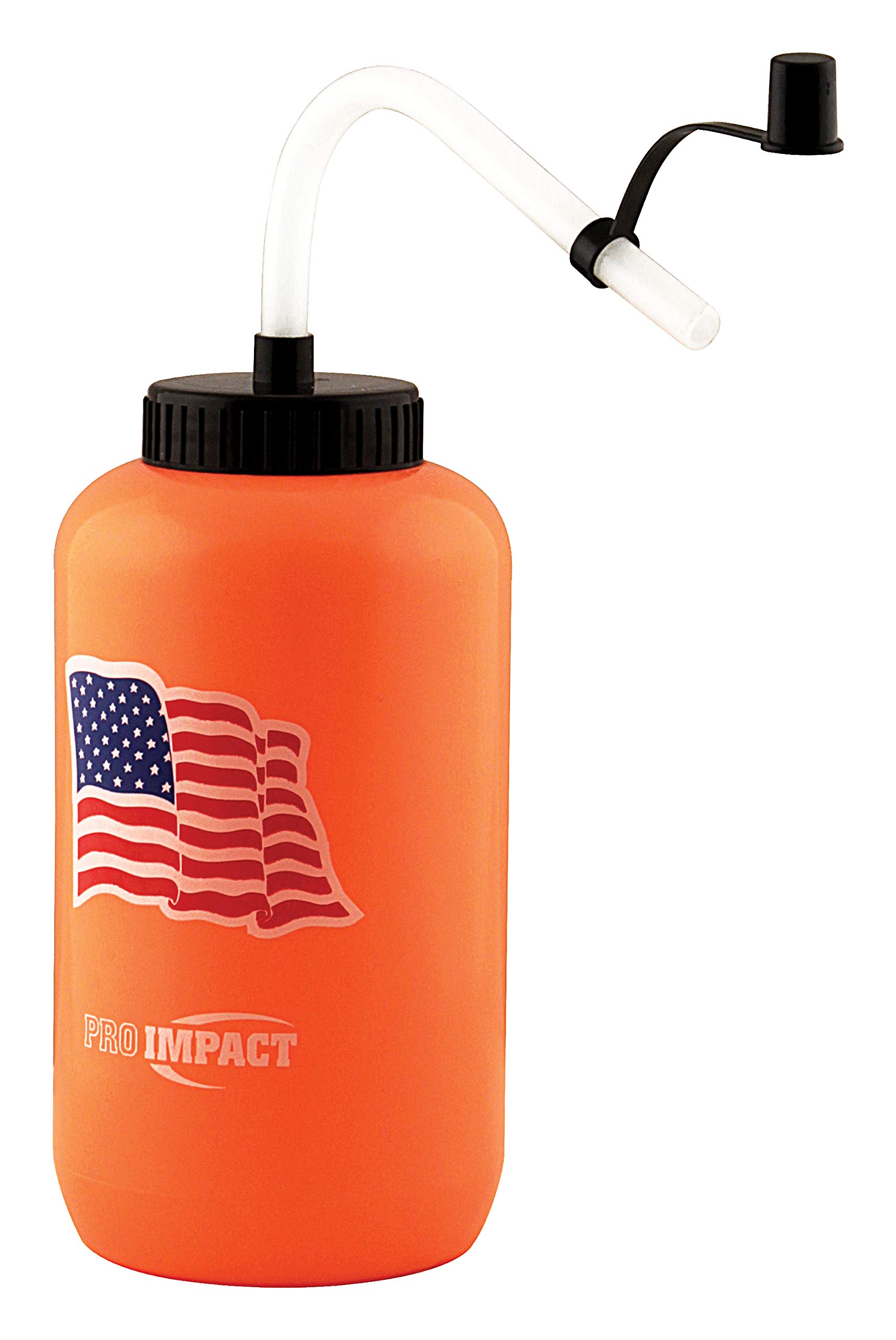 Pro Impact Squeezable Water Bottle Bendable Long Straw - LDPE BPA Free Plastic - Hydration for Baseball Hockey Gym MMA Yoga Boxing Cycling Softball Football Lacrosse (35.5 Oz.)