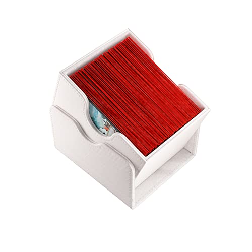 Sidekick 100+ XL Convertible Deck Box | Sideloading Card Storage with Removable Cover Clips Holds 100 Double-Sleeved Cards in Extra Thick Inner Sleeves White Color Made by Gamegenic (GGS20119ML)
