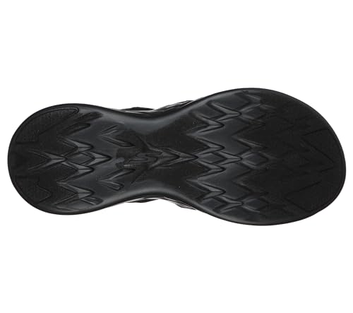 Skechers Women's ON-The-GO 600-DAINTY Sandal, Black/Gray, 5 Wide