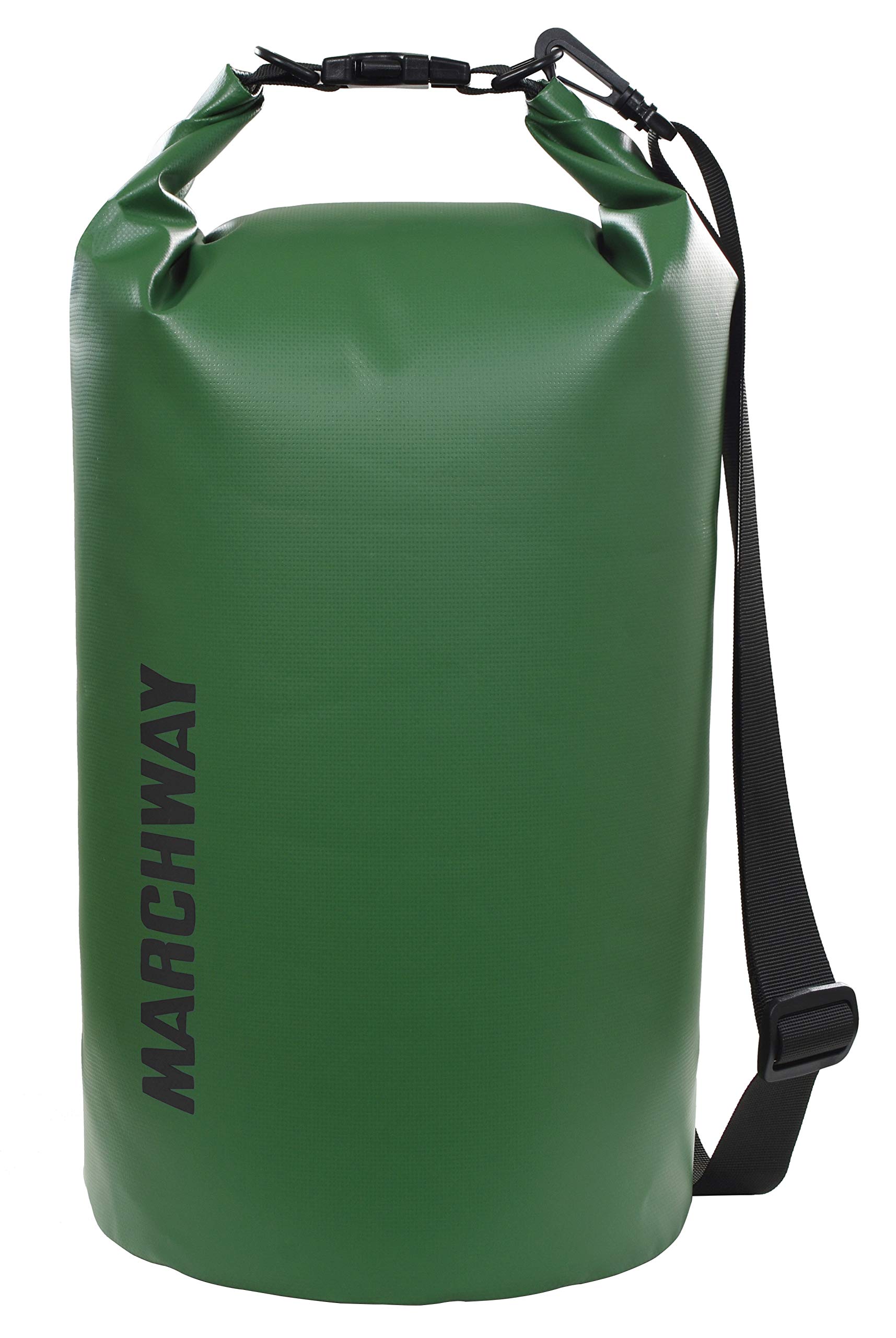 MARCHWAY Floating Waterproof Dry Bag Backpack 5L/10L/20L/30L/40L, Roll Top Sack Keeps Gear Dry for Kayaking, Rafting, Boating, Swimming, Camping, Hiking, Beach, Fishing (Dark Green, 40L)