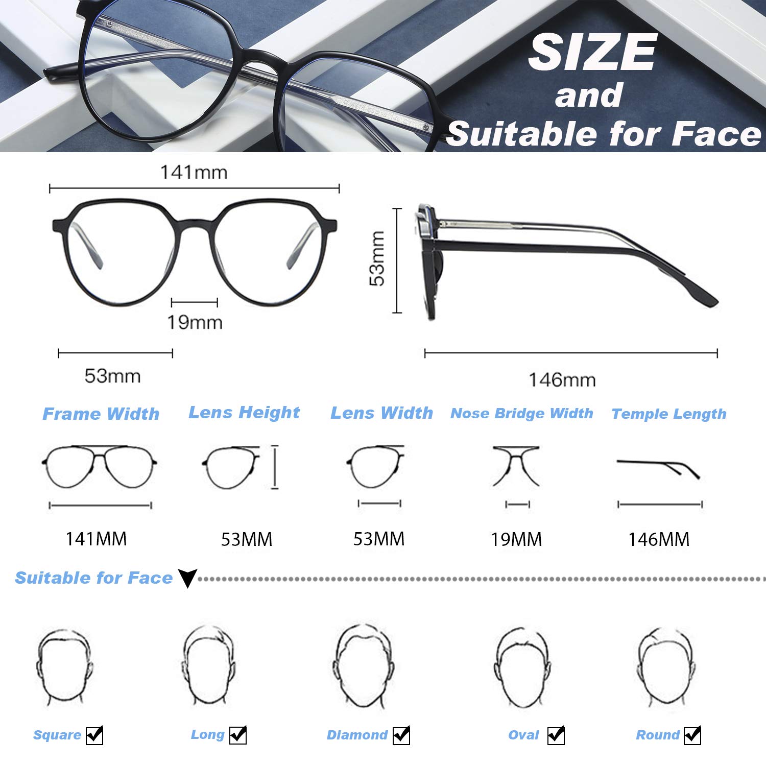 PRO+ New Blue Light Blocking Glasses, Anti Eyestrain, Computer Gaming Glasses, TV Glasses for Women Men, Anti Glare 1pack (Brown)