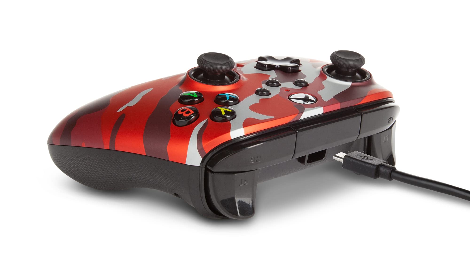 PowerA Enhanced Wired Controller for Xbox Series X|S - Metallic Red Camo, gamepad, wired video game controller, gaming controller, Xbox Series X|S