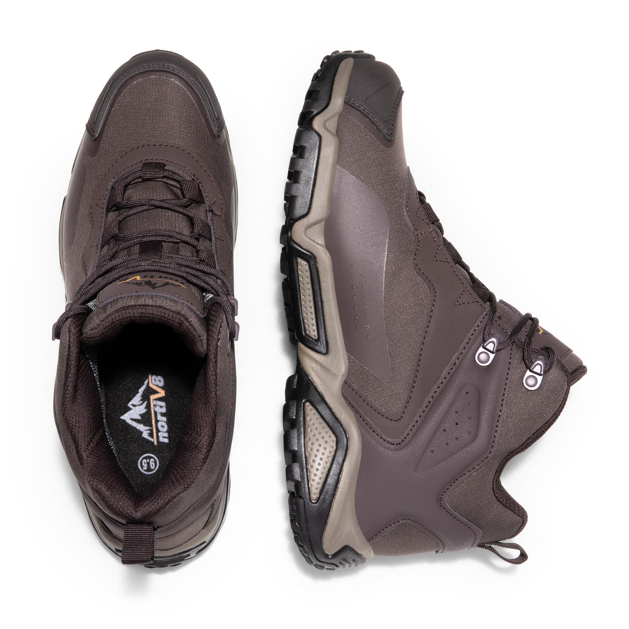NORTIV 8 Men's Waterproof Hiking Boots Lightweight Mid Ankle Trekking Trails Outdoor Boots,Size 7,BROWN,JS19001M