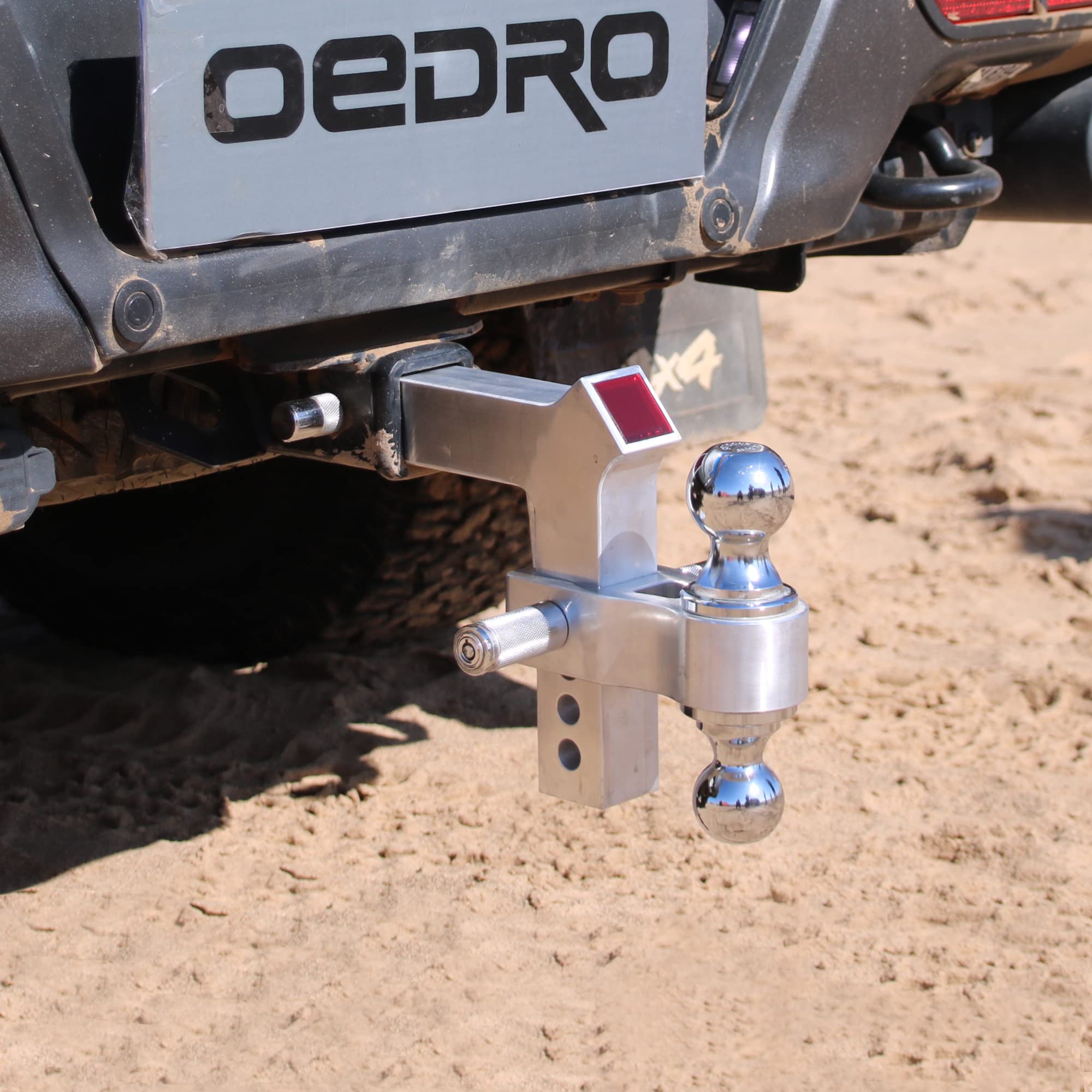 OEDRO Adjustable Trailer Hitch, 6 Inch Drop Hitch Ball Mount Fits 2 Inch Receiver, Forged Aluminum Towing Hitch, 2" & 2-5/16" Tow Balls with Double Pin Key Locks, 14,500lbs.