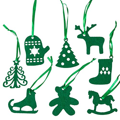 Naler 36 Pieces Christmas Felt Ornament Set - Includes Reindeer, Snowflake, Angel, Glove - Cute Hanging Ornaments for Christmas Tree Decorations