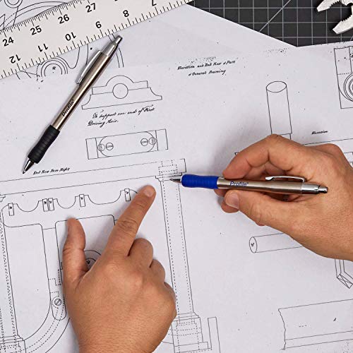 Paper Mate Profile Ballpoint Pens, Retractable Pen with Stainless Steel Barrel, 1.0 mm, Black Ink, 12 Count
