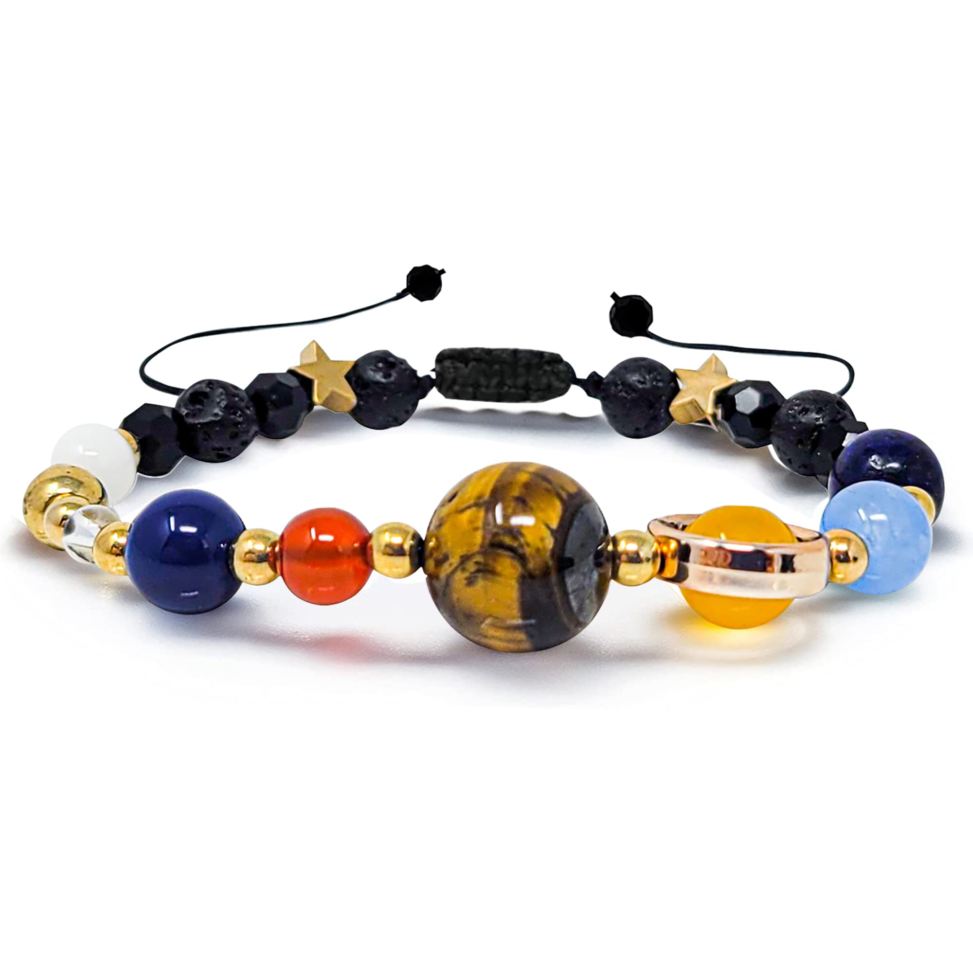 Nostalgish Solar System Bracelet [Better Quality, Lower Price] - Universe Galaxy The Eight Planets Guardian Star Natural Stone Beads Bracelet Strand Stretch Bangle Gifts Unisex