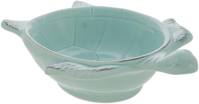 Pam's Glam Sea Turtle Decorative Bowl for Dips, Pickles, Garnishes, and More Seaturtle Beach Theme Table Cute Coastal Christmas Table Decor (Blue and Sea Foam Green)