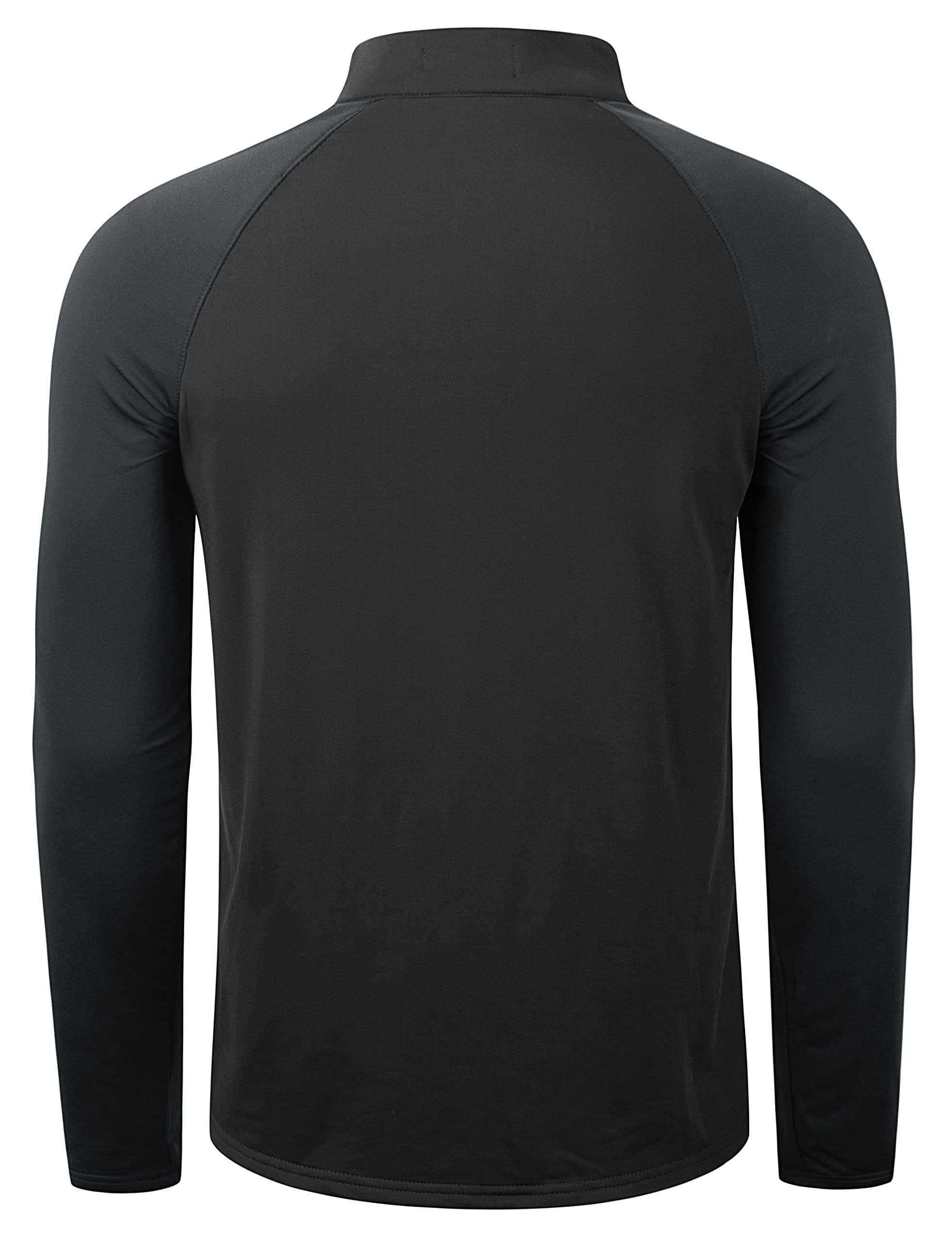 Wancafoke Men's Quarter Zip Long Sleeve Striped Pullover Slim Fit Thermal Outdoor Sweatshirt Black Grey