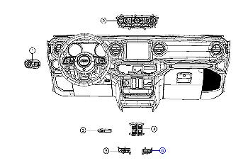 Mopar 82215190AD Auxiliary Switch Bank Kit Jeep Wrangler Black