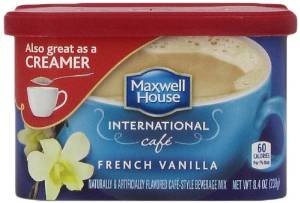 Maxwell House International Cafe 4-Can Variety Bundle includes 1-Can Cafe Francais, 7.6 oz + 1-Can French Vanilla, 4 oz + 1-Can Vanilla Caramel, 8.7 oz + 1-Can Cafe Vienna, 9 oz