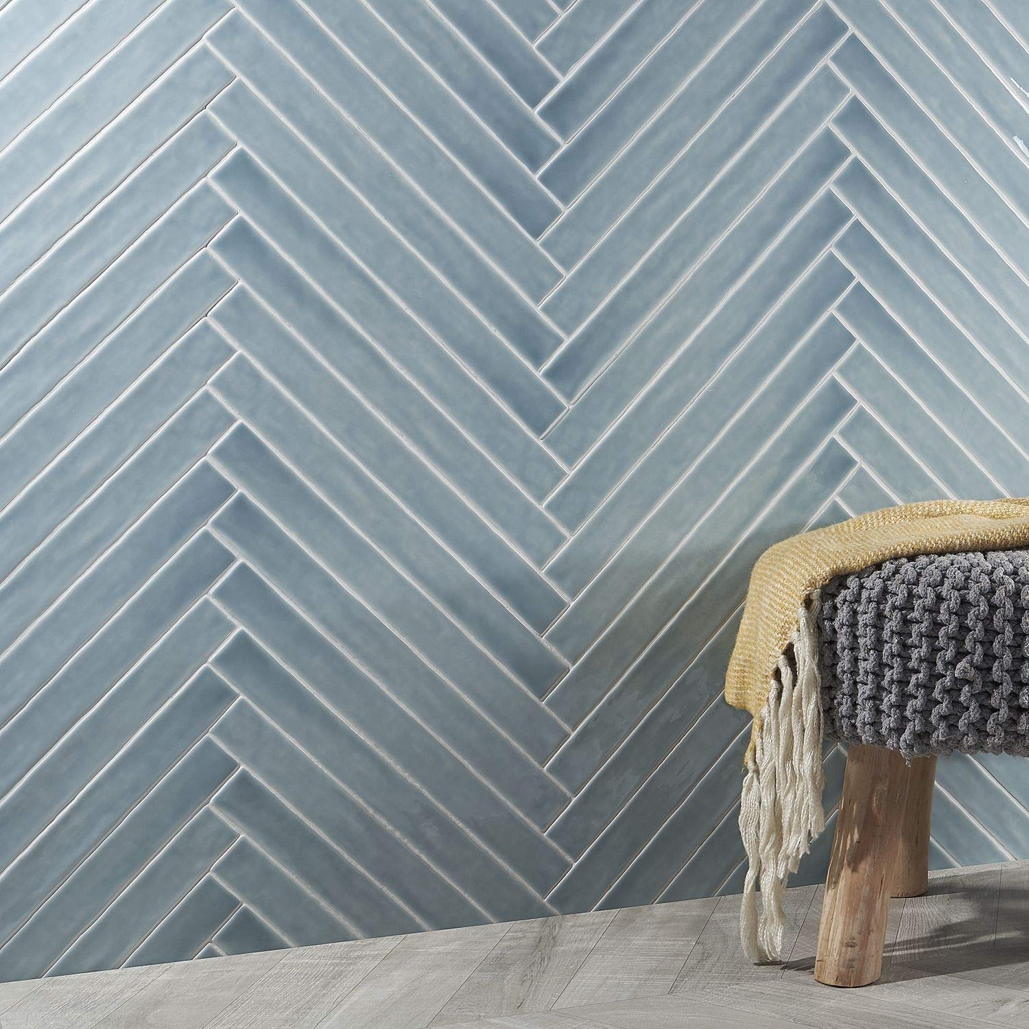 Nantucket Blue 2 in. x 20 in. Polished Ceramic Wall Tile (20 Pieces 5.38 Sq. Ft. / Case)