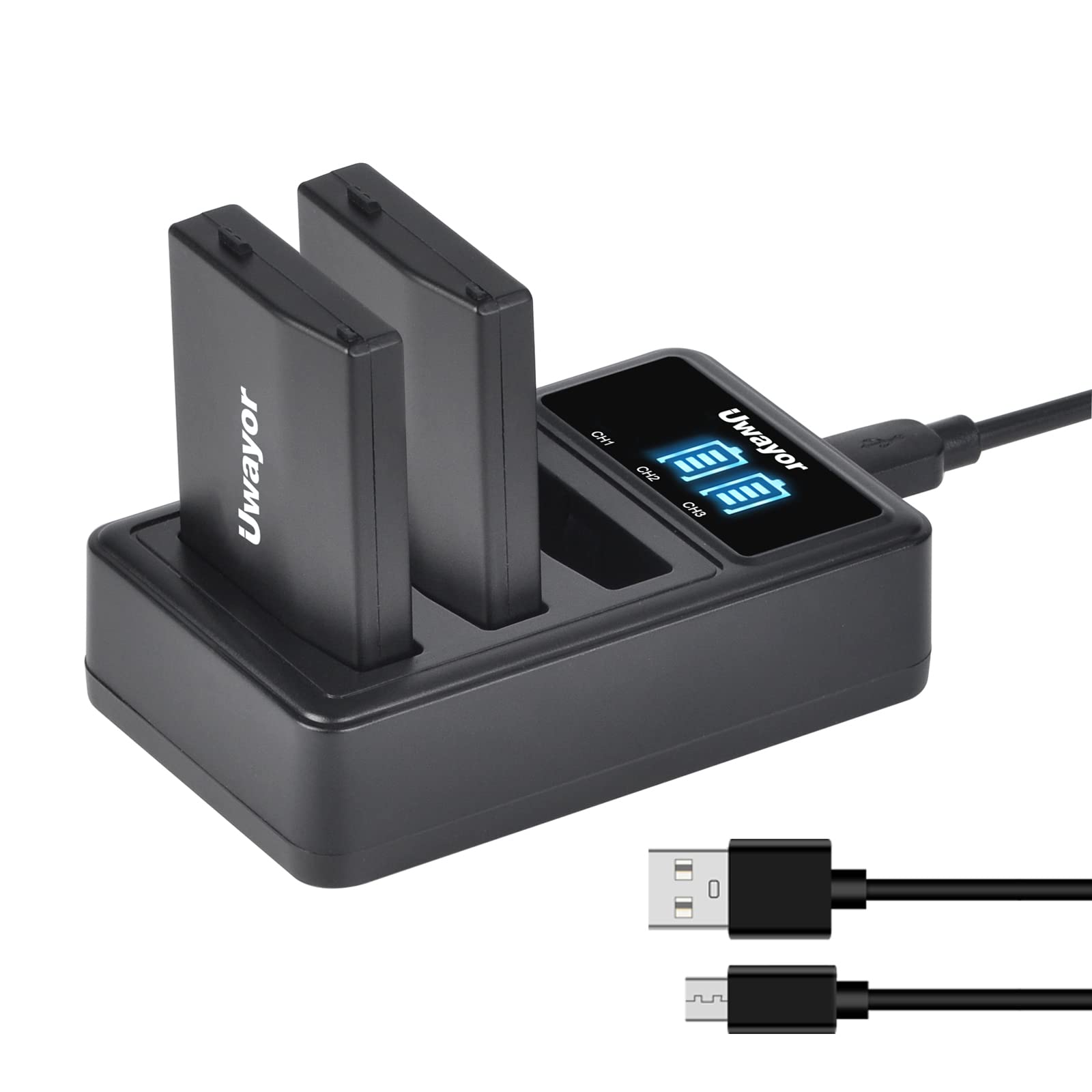 Uwayor USB Battery Charger Station for Sony PSP-S110 Battery PSP 2000 3000 Battery with LED Display