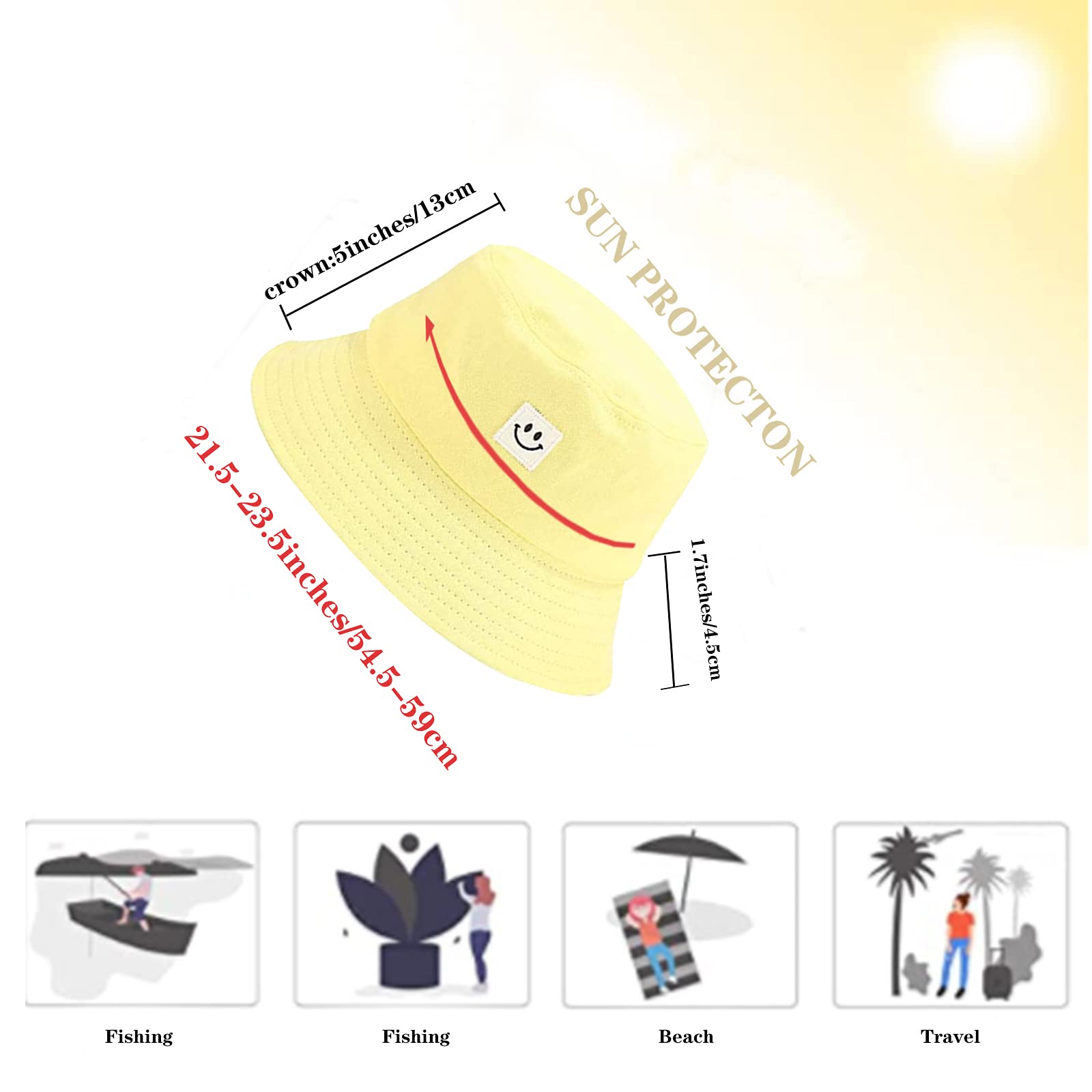 Printing Dye Bucket Cotton Hat Sunscreen and Windproof Packable Outdoor Travel Beach Fisherman Cap for Women Men