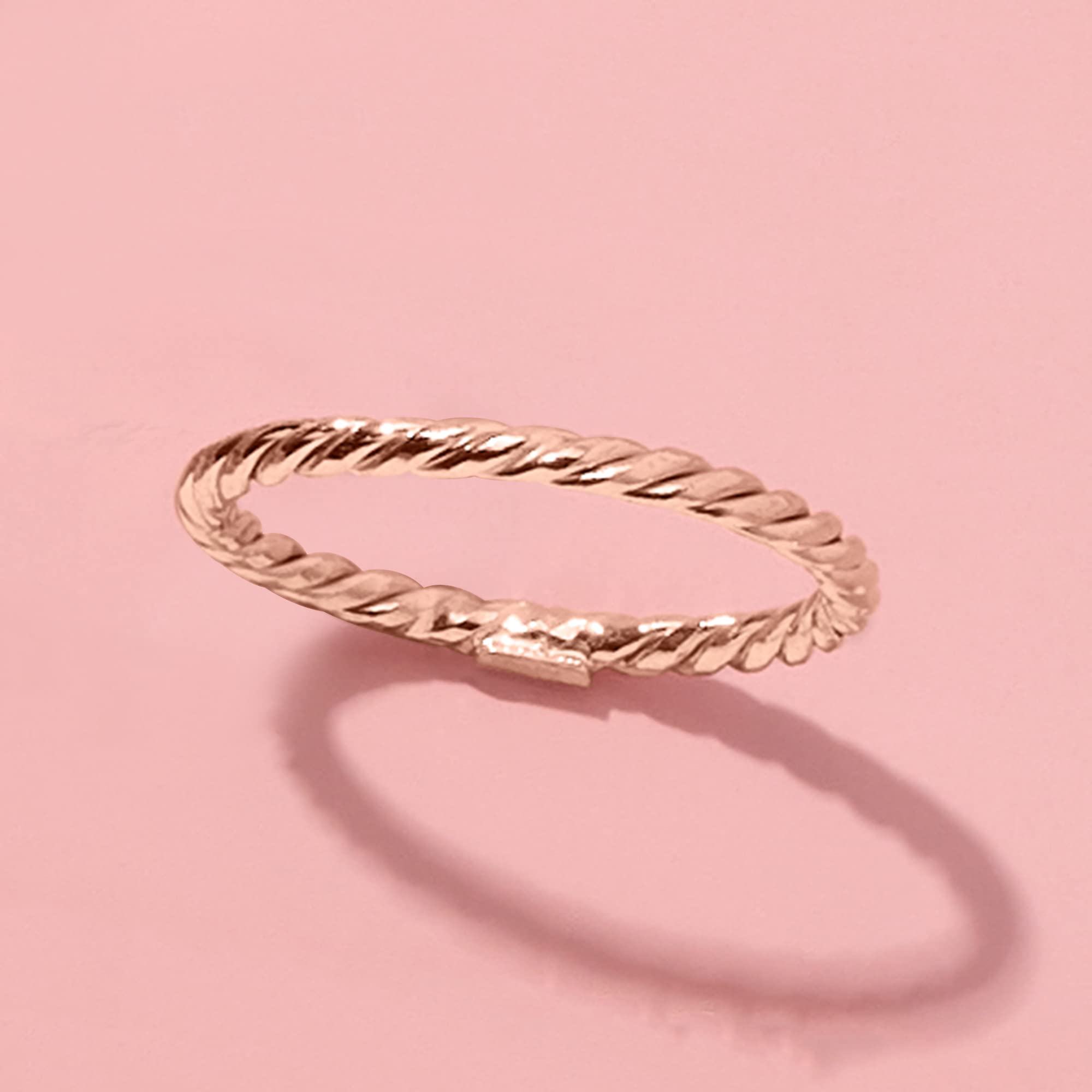 Ross-Simons 18kt Rose Gold Roped Ring. Size 5