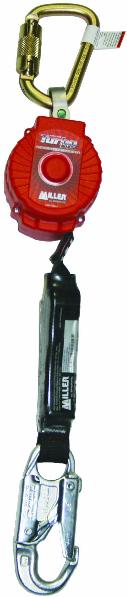 Miller by Honeywell MFL-10/6FT TurboLite Personal Fall Limiter with Locking Snap Hook and Locking Rebar Hook