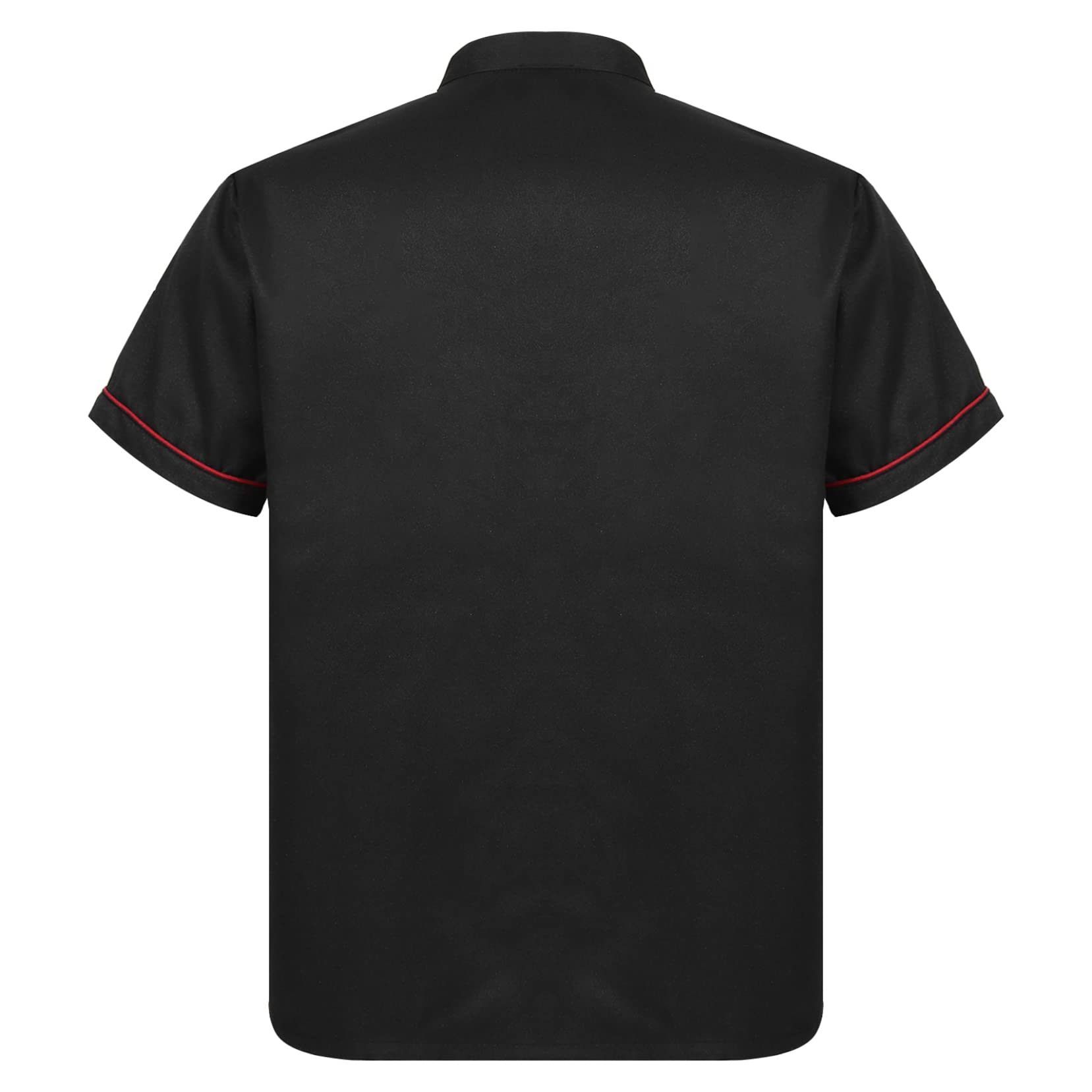 YOOJOO Men's Chef Coat Uniform Short Sleeve Cook Jacket Restaurant Kitchen Work Clothes 03 Large