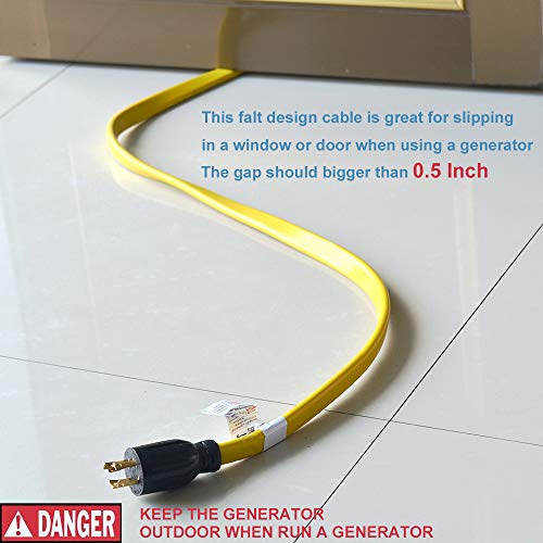 Yodotek 25FT Heavy Duty Generator Extension Cord,NEMA L5-30P/Three 5-15R, 3 Prong 10 Gauge Flexible Generator Cable, Generator Power Cord,30Amp 3750 Watts Yodotek