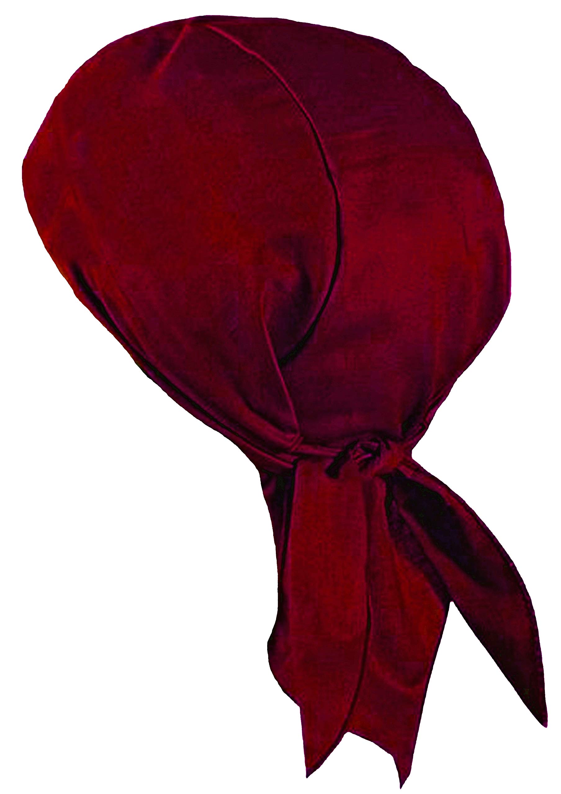 Maroon Doo Rag Skull Cap Bandana Do Wrap Made in America USA, w/Sweatband