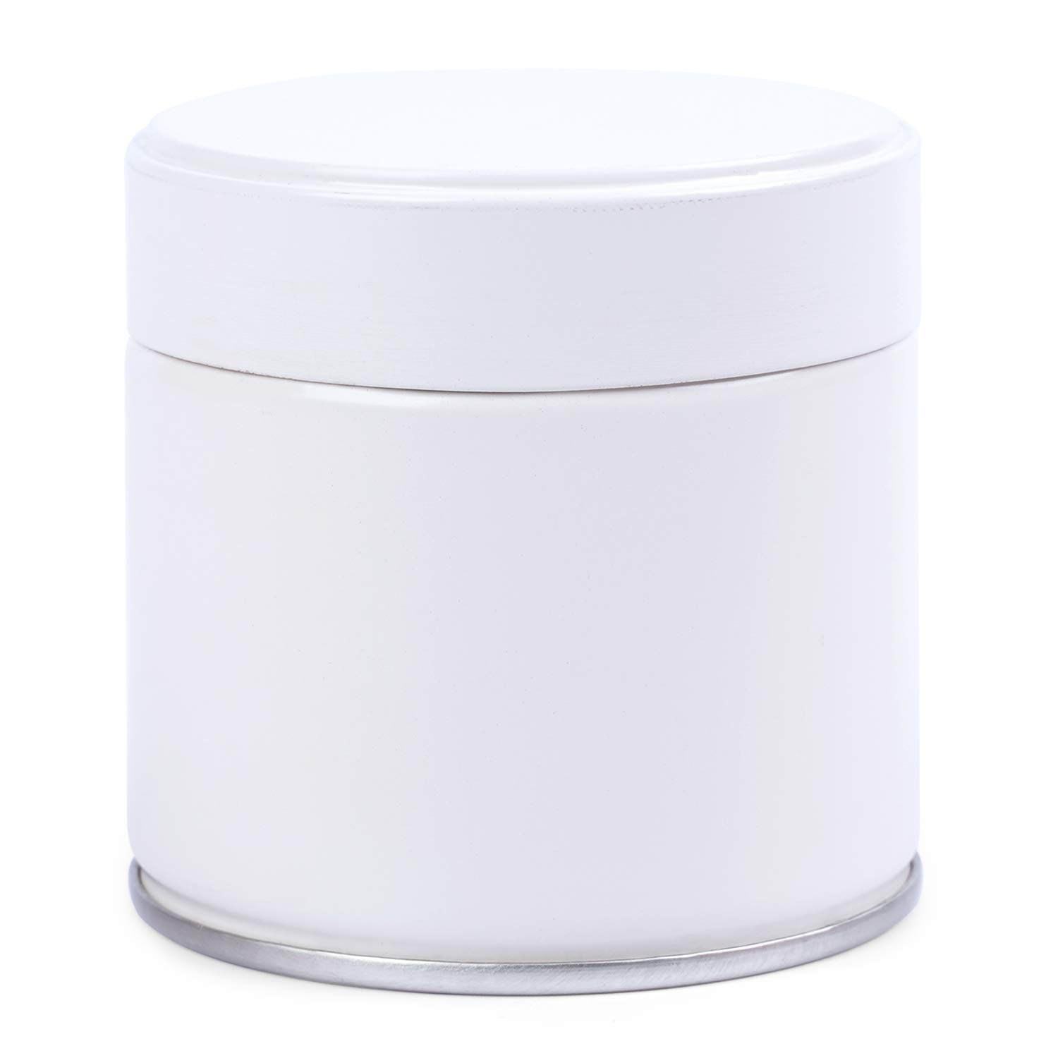 Tianhui Airtight Round Tins for Matcha Powder Tea Coffee Beans Modern Style Mini Portable Small Storage (Ivory, 3*Small (73x73mm))