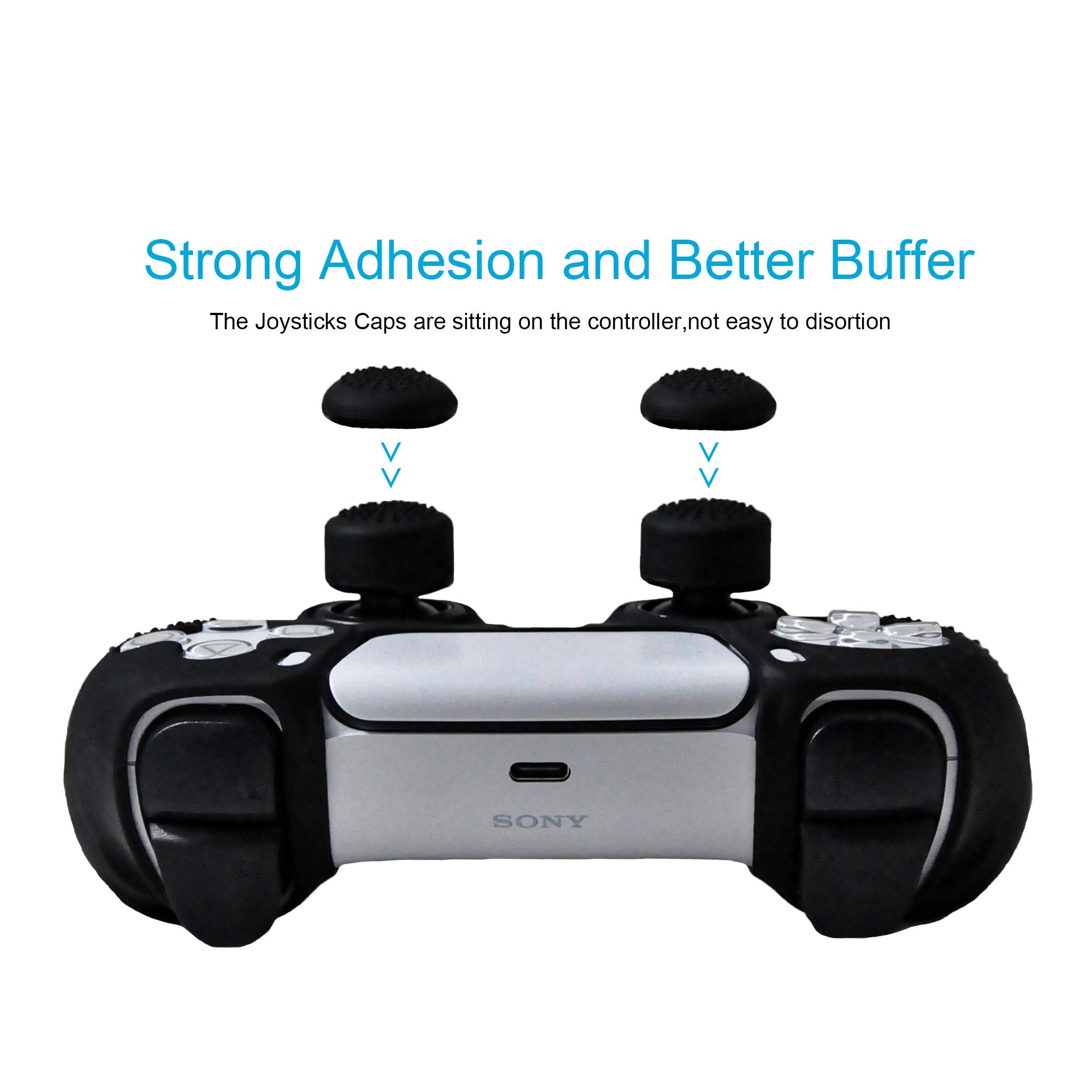 PS5 Controller Grip Cover, SKTN Anti-Slip Silicone Skin Protective Cover Case for Playstation 5 DualSense Wireless Controller with 4 Thumb Grip Caps