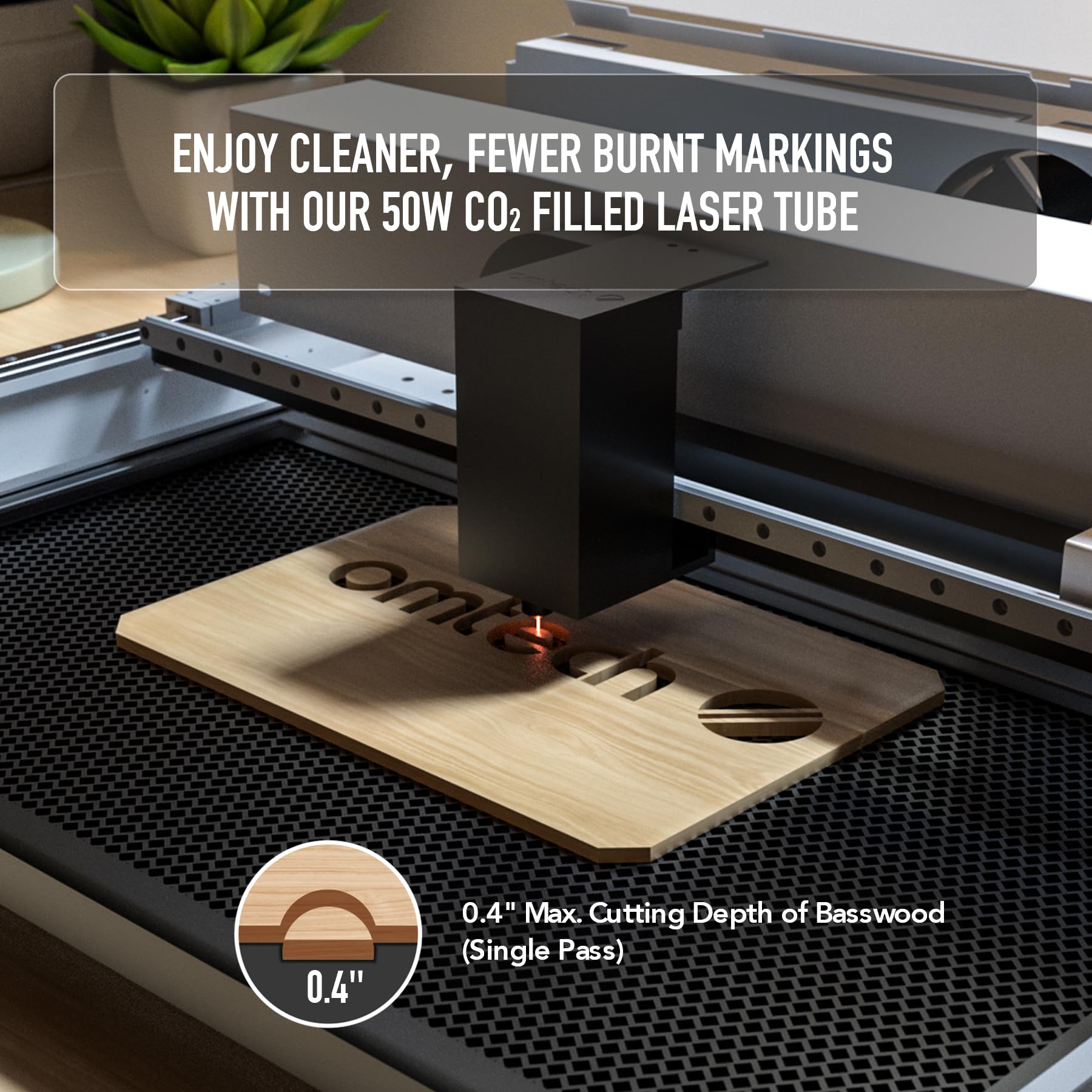 OMTech 50W Desktop Laser Engraver with LightBurn,12x20 CO2 Laser Engraving Machine with 2 Rotary Axes 5MP Camera Fume Extractor Water Chiller,Polar 350 Laser Machine Laser class 2,0.827mW output power