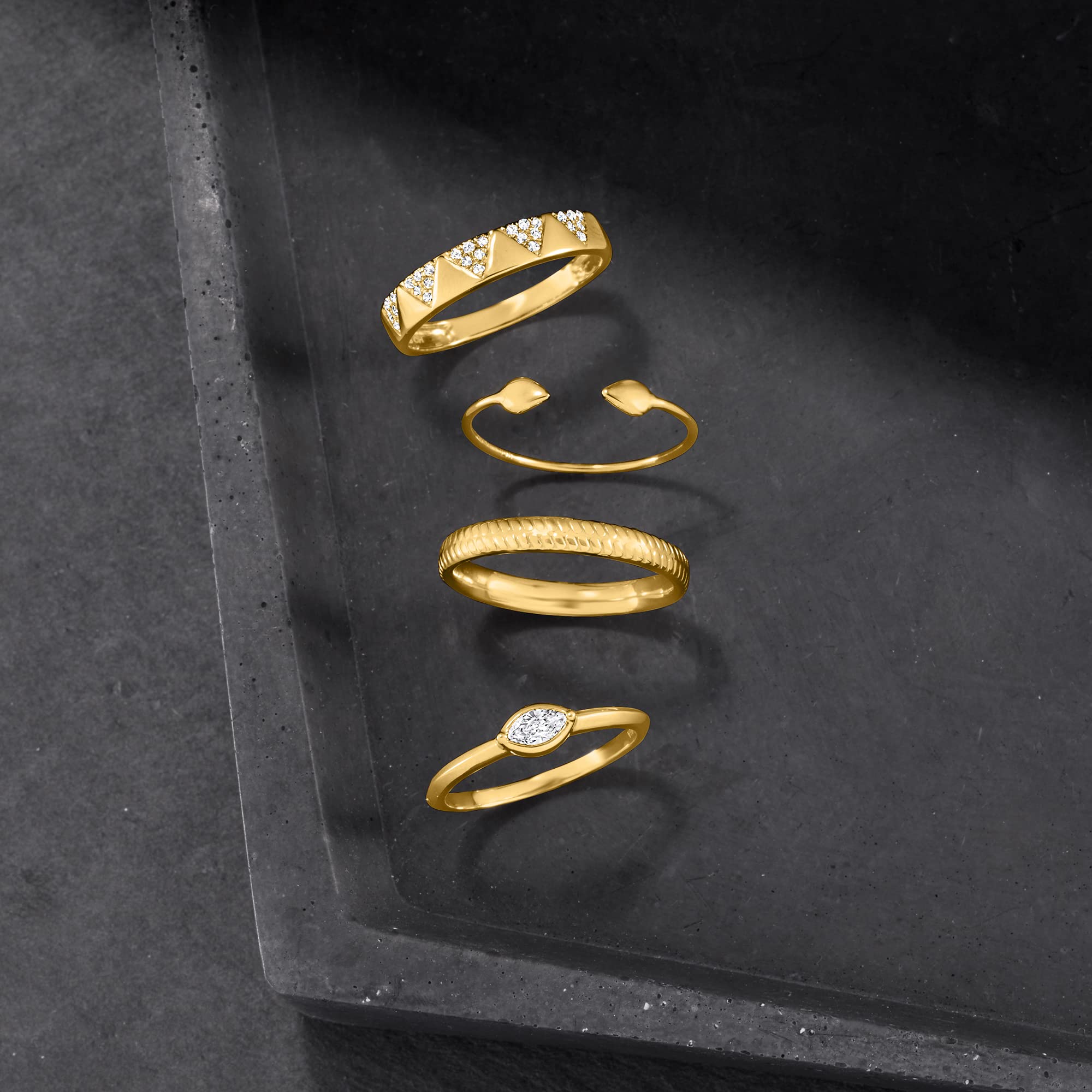 RS Pure by Ross-Simons Italian 14kt Yellow Gold Textured Ring. Size 6