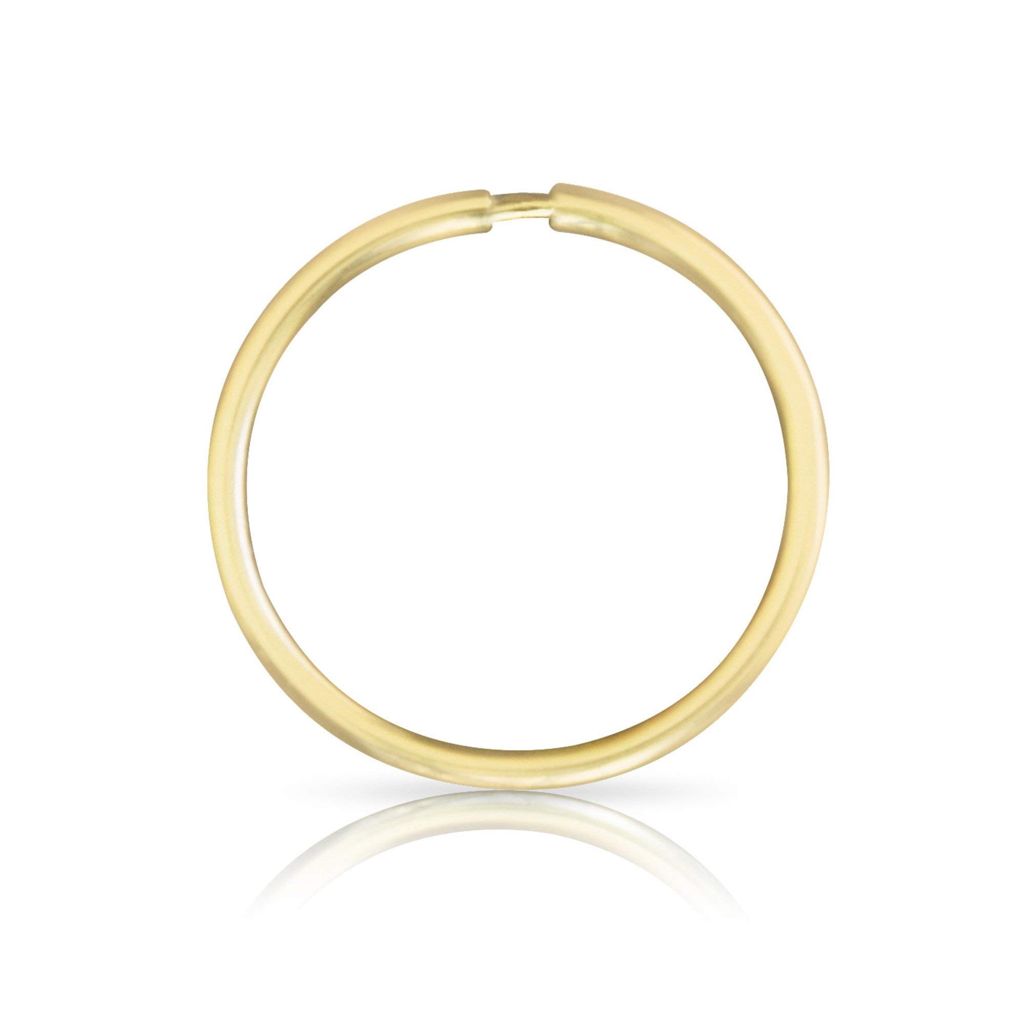 ONDAISY 1PCS 20G 8mm 14k Real Gold Round Hoop Tragus Helix Cartilage Daith Ring Ear Piercing Earring