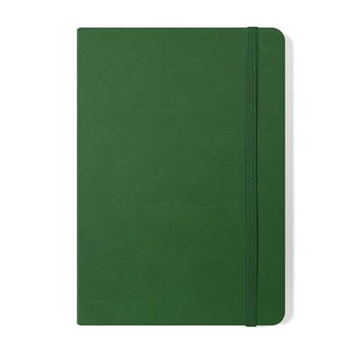 Silvine A5 Executive Hardback Notebook/Journal Green. 160 Lined Pages of 90gsm Premium Ivory Paper