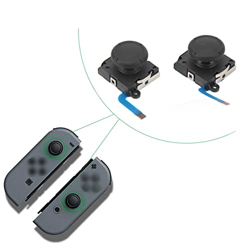 Uxsiya Joystick, Easy to Install Accurate Controlling 2Pcs Game Joystick Standard Size ABS for Replacement