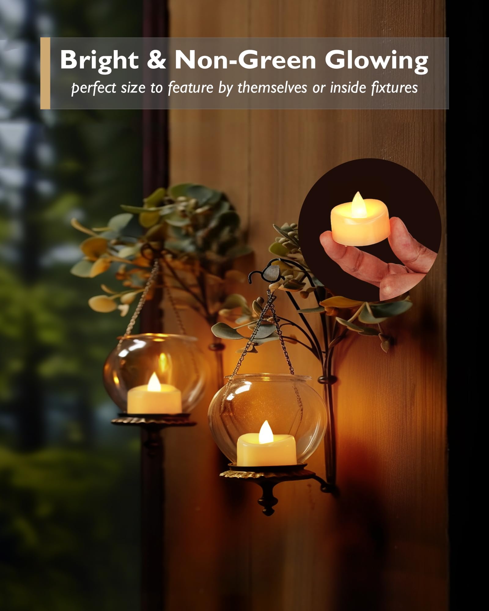 YOJACIKI Flameless Candles, 24 Pack LED Tea Lights Candles Battery Operated, Last 200+ Hrs Flickering Tea Lights, Flameless Tealight Candles for Halloween Diwali Fall Christmas Wedding D 1.5βx H 1.25β