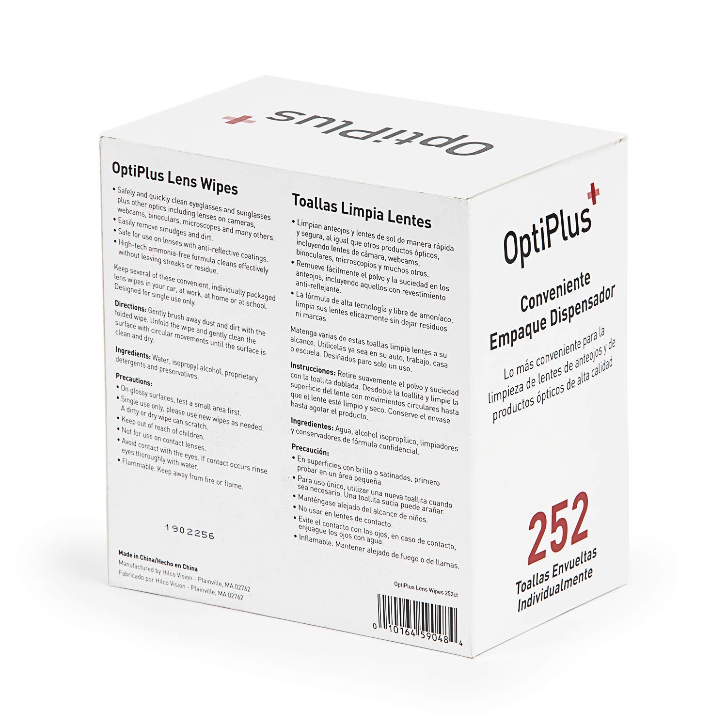OptiPlus Eyeglass Lens Wipes l Pre-Moistened l Cleaning Wipes for Glasses, Computer & Laptops Screens, Smart Phones, Optical Lens, Goggles, and Watch Screen l Quick-Dry & Scratch-Free | 504 Count