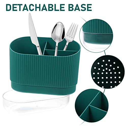 PATKAW Kitchen Utensils Kitchen Utensil Holder Countertop Utensil Organizer Desktop Chopstick Caddy 3 Compartment Flatware Basket Silverware Storage Container for Home Restaurant Utensils